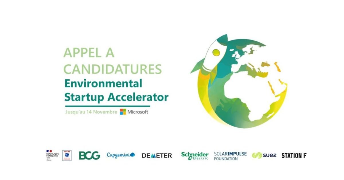 Appel à candidature - Microsoft France - Environmental Startup Accelerator